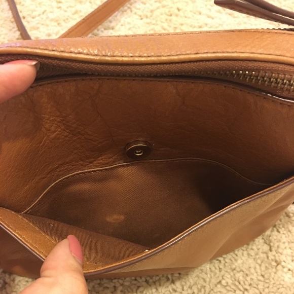 Fossil | Bags | Fossil Cognac Genuine Leather Crossbody | Poshmark